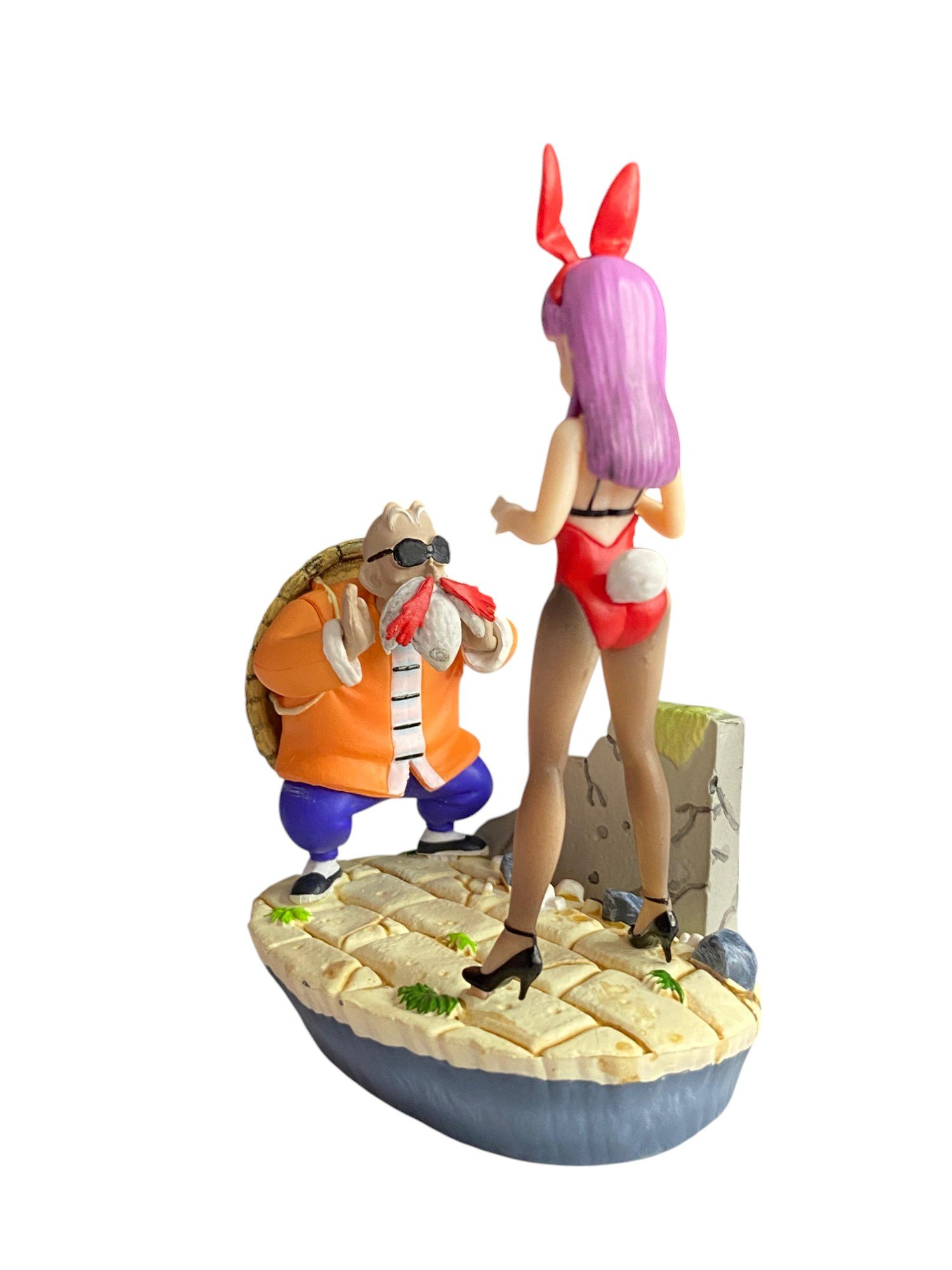 Mini Figura Roshi Y Bunny Girl Bulma 10cm Dragon Ball - tumundoanime